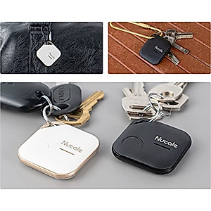 Nutale AirPro Key Finder Tag (iOS Only), Bluetooth Tracker Item Locator with Key Chain for Keys Pet Wallets or Backpacks and Tablets Batteries Include Compatible with FindMy APP (White&Black, 4 Pack)