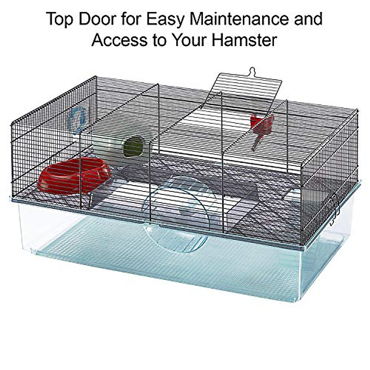Favola Large Hamster Cage Includes Free Water Bottle, Exercise Wheel, Food Dish & Hamster Hide-Out Measures 23.6L x 14.4W x 11.8H-Inches & Includes 1-Year Manufacturer's Warranty