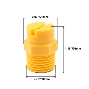 Zorveiio 5Pcs 1/2" NPT Male Thread Flat Fan Sprayer Tip 65 Degree Yellow Nozzle Sprayer Nozzle for Industrial Agricultural Equipment Irrigation Cooling