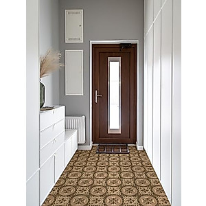 Oxdigi Floor Tiles Peel and Stick Waterproof - Self-Adhesive Vinyl Floor Tiles|DIY Floor Stickers|Vintage Flooring for Bathroom,Kitchen,Laundry and Balcony|20-Pack|12" x 12"|19.4sq.ft|Brown