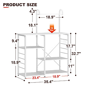 soges Kitchen Shelf, 6 Shelves, Multifunctional Storage, Contemporary Style, White