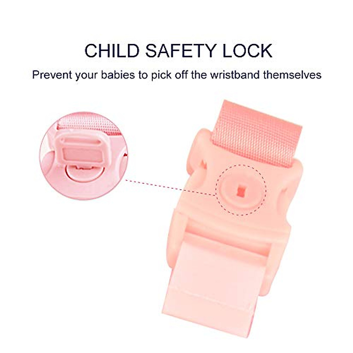 Anti Lost Wrist Link Kids Leash Child Safety Wristband Toddler Harness Leash with Lock (Pink) (Reflective Pink)