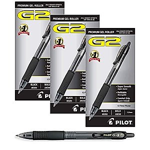 Pilot G2 Retractable Premium Gel Ink Roller Ball Pens Bold Point (Black, 36-Pack)