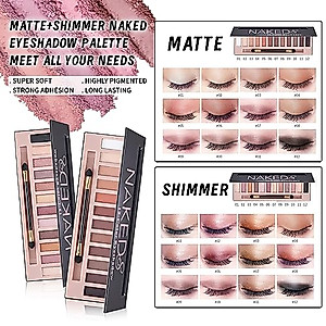 YBUETE All in One Makeup Set Kit for Women Full Kit, Makeup Gift for Women Teen Girl, Naked Eyeshadow Foundation Face Primer Brush 3 in 1 Palette Lip Gloss, Eyebrow Soap Mascara Eyeliner cosmetic bag