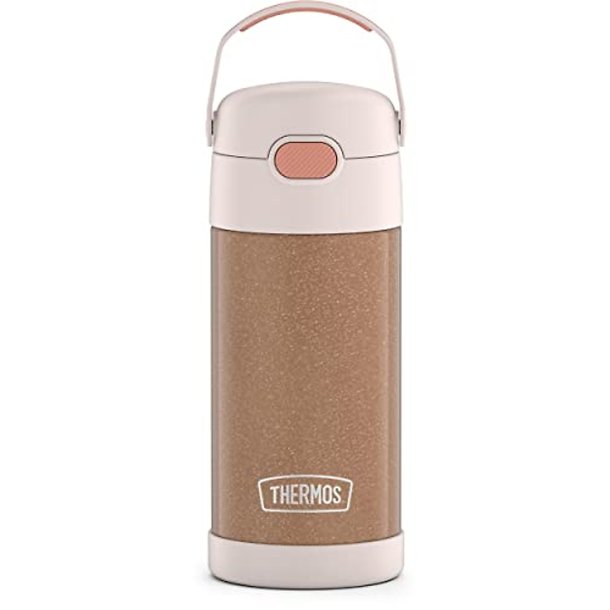 THERMOS FUNTAINER Water Bottle with Straw - 12 Ounce, Rose Gold Glitter - Kids Stainless Steel Vacuum Insulated Water Bottle with Lid