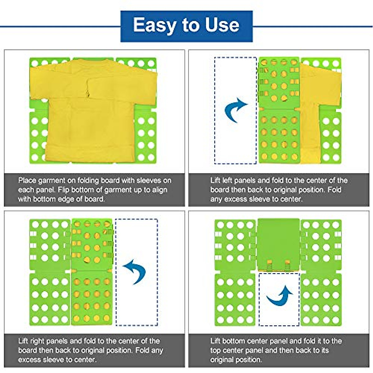 T Shirt Folding Board T Shirt Clothes Folder Laundry Organizer Easy and Fast for Kid and Adult to Fold Clothes Green