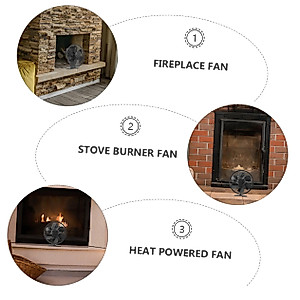 Veemoon Stove Fan Fan 6 Blades Fireplace Fan Heat-Powered Oscillating Stove Fan for Wood Burning Stoves