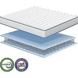 Nautica Home, 6" Relieve Innerspring Hybrid Mattress, Quilted Memory Foam Cover, High Density Comfort Latex Foam Layer with Bonnell Support Coil Springs Base