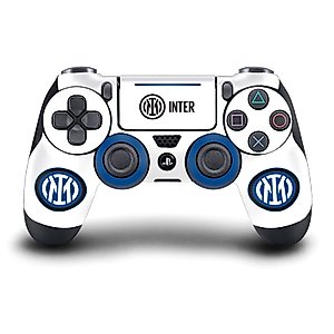 Head Case Designs Officially Licensed Inter Milan Logo On White Badge Vinyl Sticker Gaming Skin Decal Cover Compatible With Sony PlayStation 4 PS4 DualShock 4 Controller