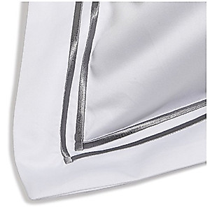 Amazon Brand – Pinzon 400-Thread-Count Egyptian Cotton Sateen Hotel Stitch Sham - Standard, Silver Grey