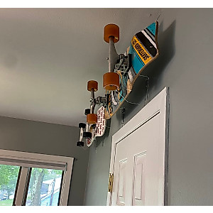 WANLIAN Skateboard Wall Mount Display Rack Skateboard Wall Rack Display Rack Hanger Rack Skateboard Wall Mount Bracket Deck Rack 1 Pair