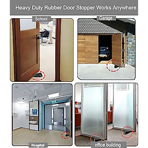 Large Rubber Door Stopper 2 Packs Heavy Duty Wedge Sturdy and Stackable Door Stop, Fit for Gaps up to 2.0 Inches ，Non-Scratching Doorstops Special for Home Office School Heavy Door (Black)