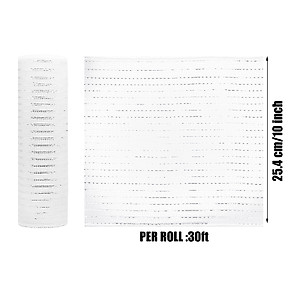 DIMUGE Deco Mesh 10 Inch x30 Feet, White Metallic Foil Mesh Fabric, Christmas Deco Mesh Ribbon, Mesh Ribbon for Decoration 4th of july, Wreaths, Home, Crafts and Gift Wrapping -1 Pack