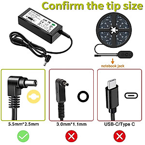 24V 2.5A Power Supply Adapter 110V-240V AC to DC 24 Volt 60 W Charger Power Cord for Logitech Racing Wheel,LED Strips, LCD Monitor,CCTV Camera
