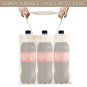 Joywell Linen Tote Bags Super Durable Reusable Grocery 5 Pack Shopping Bag Natural Cloth Blank Large Tote Bags Machine Washable Women Fashionable Crafts White Bag Suitable for DIY Gift Activity Beige