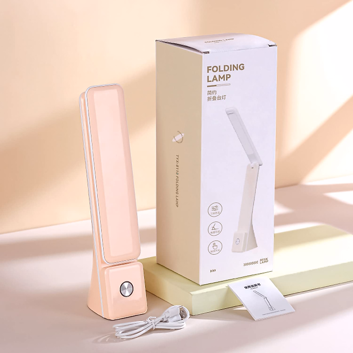 CometMars LED Desk Lamp (Green), Cordless Lamp with 3 Lighting Modes, Rechargeable Reading Lamp with Adjustable Arm, Foldable Eye Caring Table Light for Home Office Study