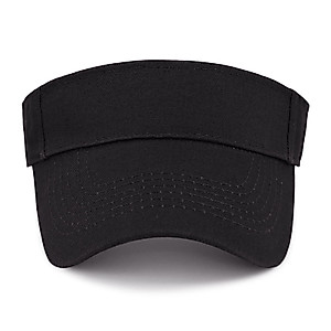 Mens Womens Sun Visors with UV Protection Adjustable Sports Sun Visor Hats for Sports Summer Hats Solid Black One Size