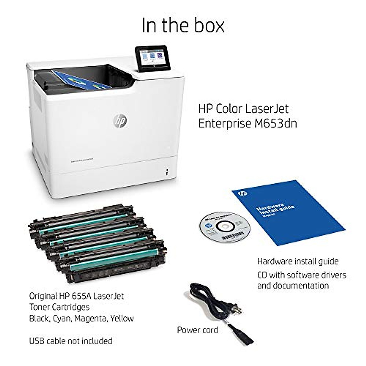 HP Color LaserJet Enterprise M653dn Printer with Duplex Printing (J8A04A)