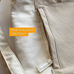 KELAMY Convertible Canvas Backpack Tote with Zippers & Pockets Color Block Tote Bag/Backpack (Black)