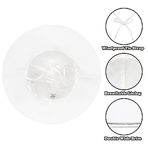 Sarfel Baby Girl Sun Hat Summer Baby Hats UPF 50+Toddler Sun Hat Infant with Wide Brim Bucket Hat White 46cm/0-6 Months