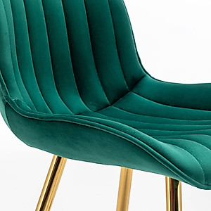 Whiterye Gold Bar Stools Set of 2 (Green), Bar Stools with Seat Height 24 inches, Counter Height Chairs for Bar, Pub, Kitchen Island.