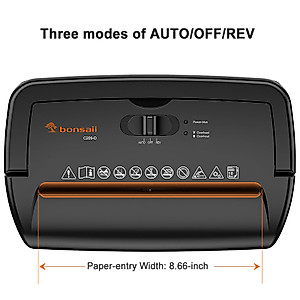 Bonsaii 10-Sheet Cross Cut Paper Shredder, 5.5 Gal Home Office Heavy Duty Shredder for Credit Card, Staple, Clip with Transparent Window(C209-D)