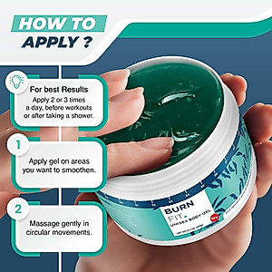 Body Gel – Anti Cellulite Cream by Burn Fit for Belly & Body, Belly Firming and Tightening Cream, Non-Sticky Cold & Hot Cream for Cellulite, Skin Firming Body Lotion for Smoother Skin - 8.5 Oz.