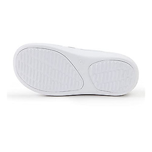 Anywear Streak Step-in Nurse Shoes for Women and Men, Oil- and Slip-Resistant EVA Kitchen Shoes, Work Shoes, 8, White