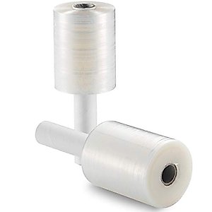 2 Pack Industrial Strength Mini Hand Stretch Wrap 5" 1000 Ft Roll 80 Gauge Thick Clear Cling Plastic Moving Supplies Durable Self-Adhering Packing Pallet Furniture Heavy Duty Shrink Film