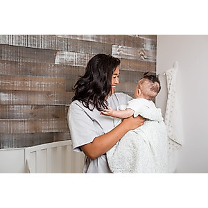 lulujo Boho Swaddle Set, Cotton Muslin Blankets, 2 Pack (Daisies & Greenery)