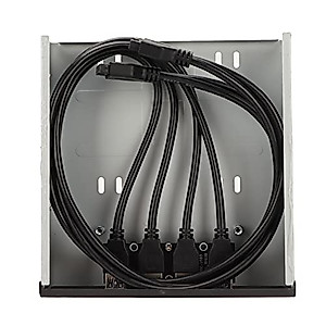 USB 3.0 Hub, 4 Ports Front Panel to Motherboard, 5.25In 5GBPS High Speed 19Pin Optical Drive Panel, Plug and Play, Compatible with Windows 11, 10, 8.1, 8, 7, for Vista, for XP, for PC Computer