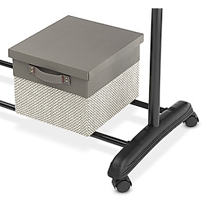 Whitmor Black and Chrome Adjustable Garment Rack-Rolling Clothes Organizer