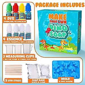 Dinonano Soap Making Kit for Kids Educational Science Toys - Make Your Own Stem Science Toys, DIY Arts and Crafts Kit, Experiments Activities Toys for Boys Girl age 6 7 8-12 Years Old