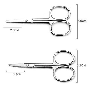 Moustache Trimmer,Eyebrow and Nose Hair Scissors For Men&Woman,Curved and Rounded Facial Hair Scissors - Moustache Scissor, Beard Trimming Scissors Beard Eyebrow Trimmer Scissors Stainless Steel Set A