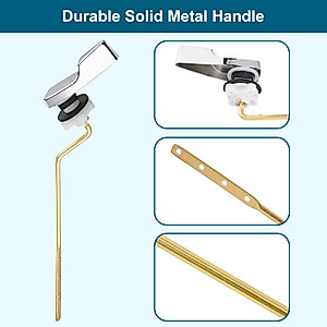 Hygie Rinse Universal Toilet Trip Lever Compatible with American Standard/Mansfield Toilet Handle, Toilet Tank Side/Angle Mount Handle Replacement Kit with Flapper Chain, Chrome