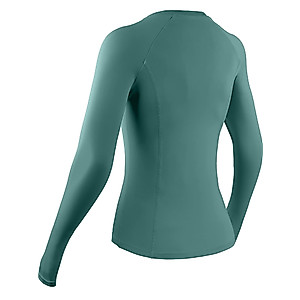 CADMUS Women's 3 Pack Compression Shirts Long Sleeve Yoga Athletic Running T Shirt,Black, Grey, Dark Green,X-Large