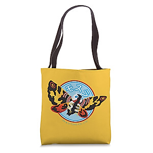 Godzilla Mothra Illustrated Yellow Tote Bag