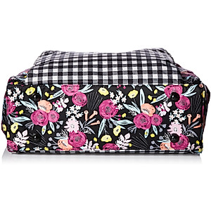JuJuBe Be Prepared Travel Carry-on/Diaper Bag, Onyx Collection - Gingham Bloom