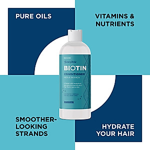 Volumizing Biotin Shampoo and Conditioner Set - Sulfate Free Shampoo and Conditioner for Dry Damaged Hair and Scalp Care - Volumizing Shampoo for Thinning Hair with Jojoba and Argan Oil for Hair Care