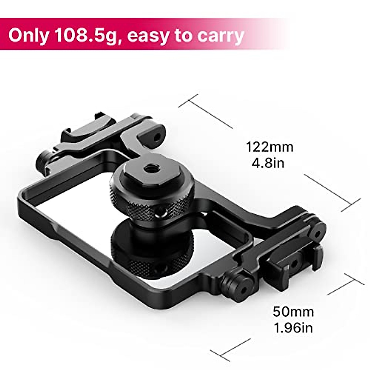 Selfie Mirror for Smartphone Phone Holder Cold Shoe Microphone/Light Mount Camera Tilt Flip Screen Vlogging Accessories Video Shooting Compatible for iPhone 14 13 12 X Pro Max Rig, for Sony Canon DSLR