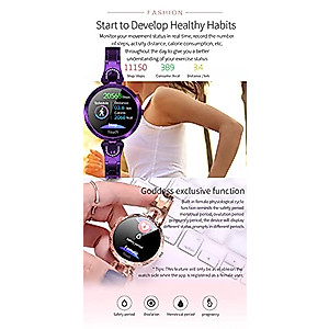 LONGLU Smart Watch for Women, Smartwatch Compatible for iOS Android iPhone Samsung Phones. Fitness Tracker with Heart Rate Blood Pressure Waterproof Bluetooth Pedometer Sleep Activity Tracker (Gold)