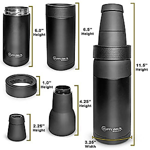 Beer Lovers Gifts Ideas Men and Women | 3-In-1 Bottle Cooler for Beer and Can with Opener | Double Walled Thermo Can Insulator to Keep Beverages Cold at BBQs or to Watch Sports 14oz