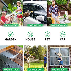 AUTOMAN Garden Hose Nozzle Sprayer, High Pressure Spray Nozzle, 100% Metal Water Hose Nozzle, 4 Patterns Watering Nozzle, Heavy Duty Garden Nozzle for Watering Plants & Lawns, Washing Cars & Pets