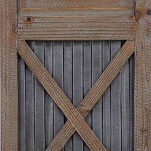 FirsTime & Co. Raleigh Shutter Wall Plaque Set, 36"H x 12"W, Natural, Antique Silver,70039