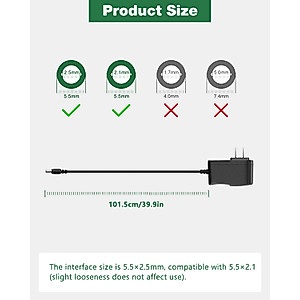 JOVNO 6V 2A DC Power Supply AC/DC Adapter Charger Cord for ProForm Elliptical Smart Strider 480 490 500 600 LE, 390 395 475 510 E, 510 EX, 400 700 Cardio Cross Trainer Exercise Bike, 6.6ft