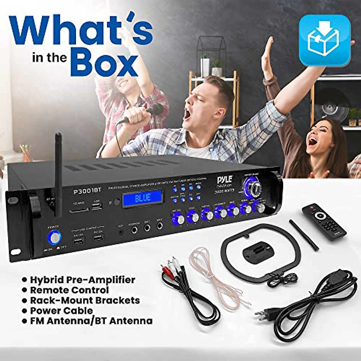 Pyle Bluetooth Hybrid Amplifier Receiver - 3000 Watt Home Theater Pre ...