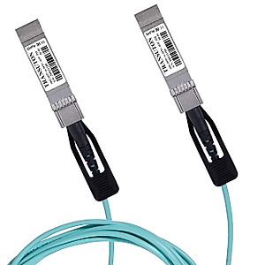 Transuton 10G SFP+ AOC Cable | 10 GBASE SFP+ to SFP+ Active Optical Fiber Compatible with Cisco SFP-10G-AOC-30M, D-Link, Supermicro, Mikrotik, ZTE Devices, 30M/98ft
