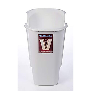 Waste-Eze; Adaptive,13 Gallon Kitchen/Office Trash Can, with Ergonomic, Easy-to-Use Design and Made in The U.S.A. - White