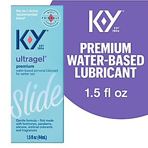 K-Y UltraGel Premium Water Based Lube- Personal Lubricant Safe To Use With Latex Condoms, Devices, Sex Toys and Vibrators, 1.5 oz. (Pack of 2)