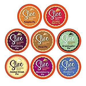 Slice Coffee Flavored Coffee, Variety Pack for Keurig K Cup Brewers, 40 Count, Pie Flavors (Blackberry, Grasshopper, Pecan, Coconut Cream, Razzleberry)